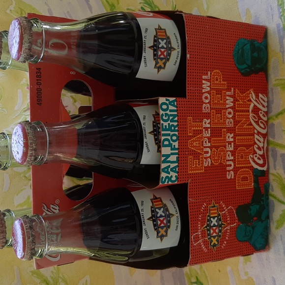 Coca Cola | Other | San Diego California Super Bowl 6 Pack Coke Glass ...